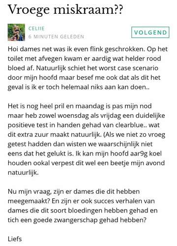 Vroege miskraam?? | miskraam | 1 | 24baby Forum